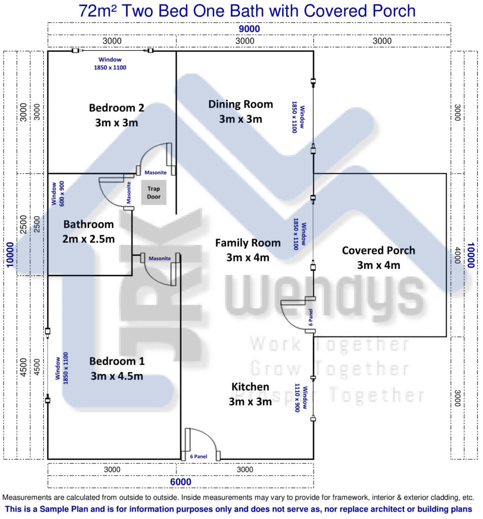 72m² Two Bedroom Log Cabin - JRK Wendys & Timber Projects